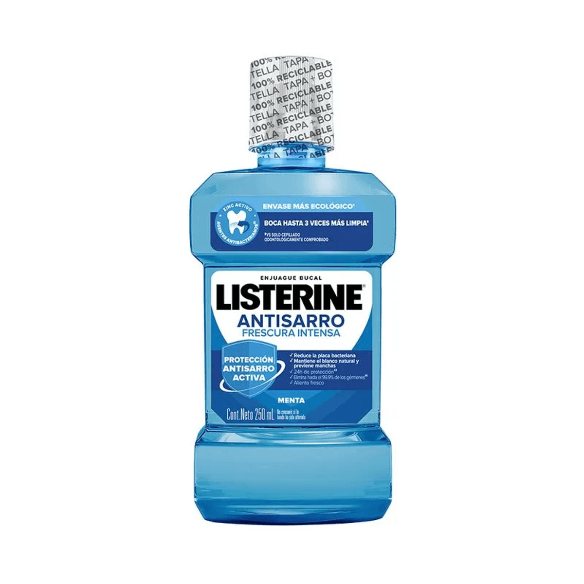 Listerine Enguaje Bucal Antisarro Frescura Intensa x 250 ml - Farmalife